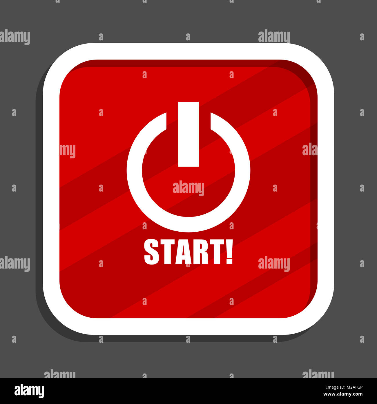 Start icon. Flat design square internet banner Stock Photo - Alamy