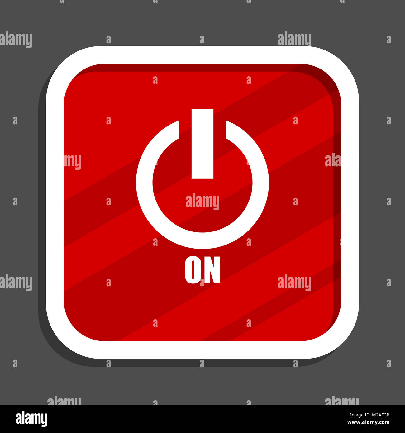 Power on icon. Flat design square internet banner Stock Photo - Alamy