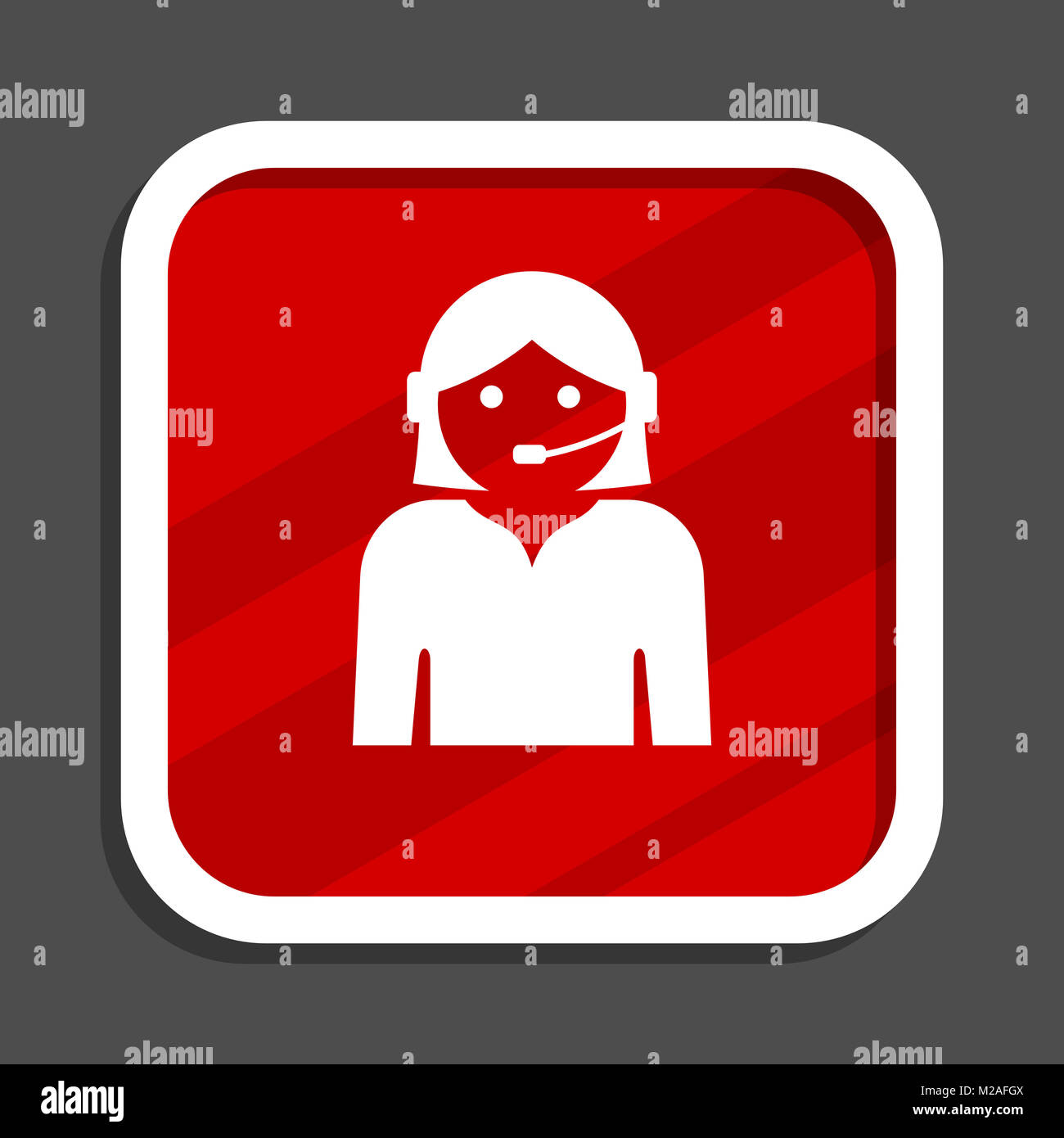 Female icon. Flat design square internet banner Stock Photo - Alamy