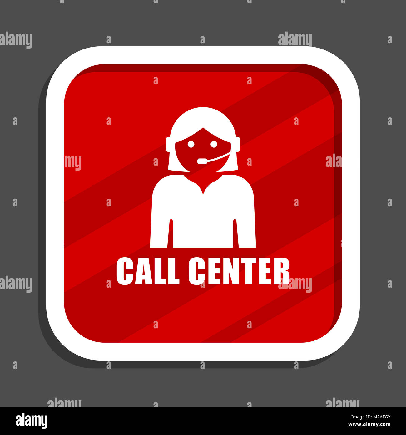 Call center icon. Flat design square internet banner Stock Photo - Alamy