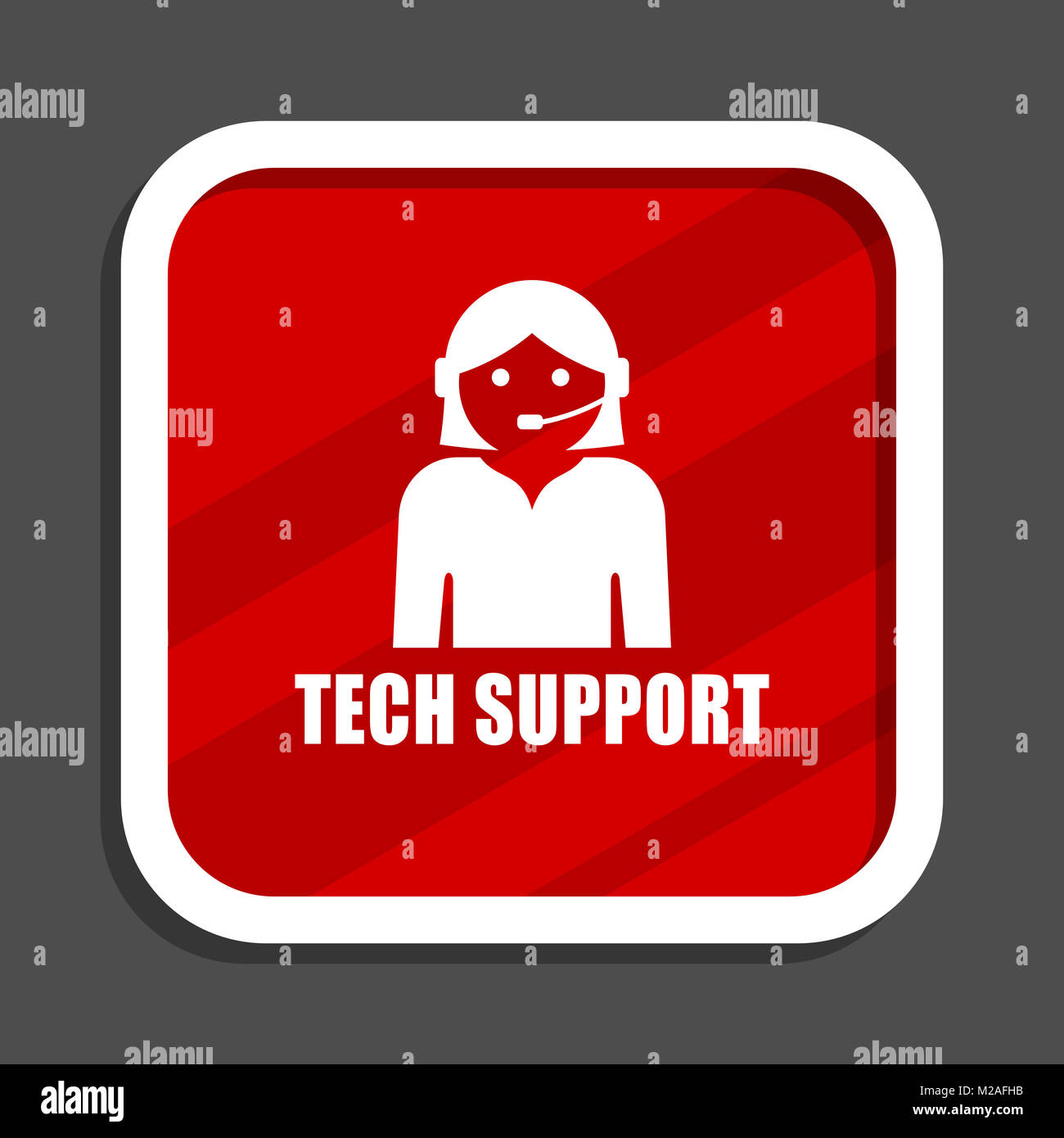 Support icon. Flat design square internet banner Stock Photo - Alamy