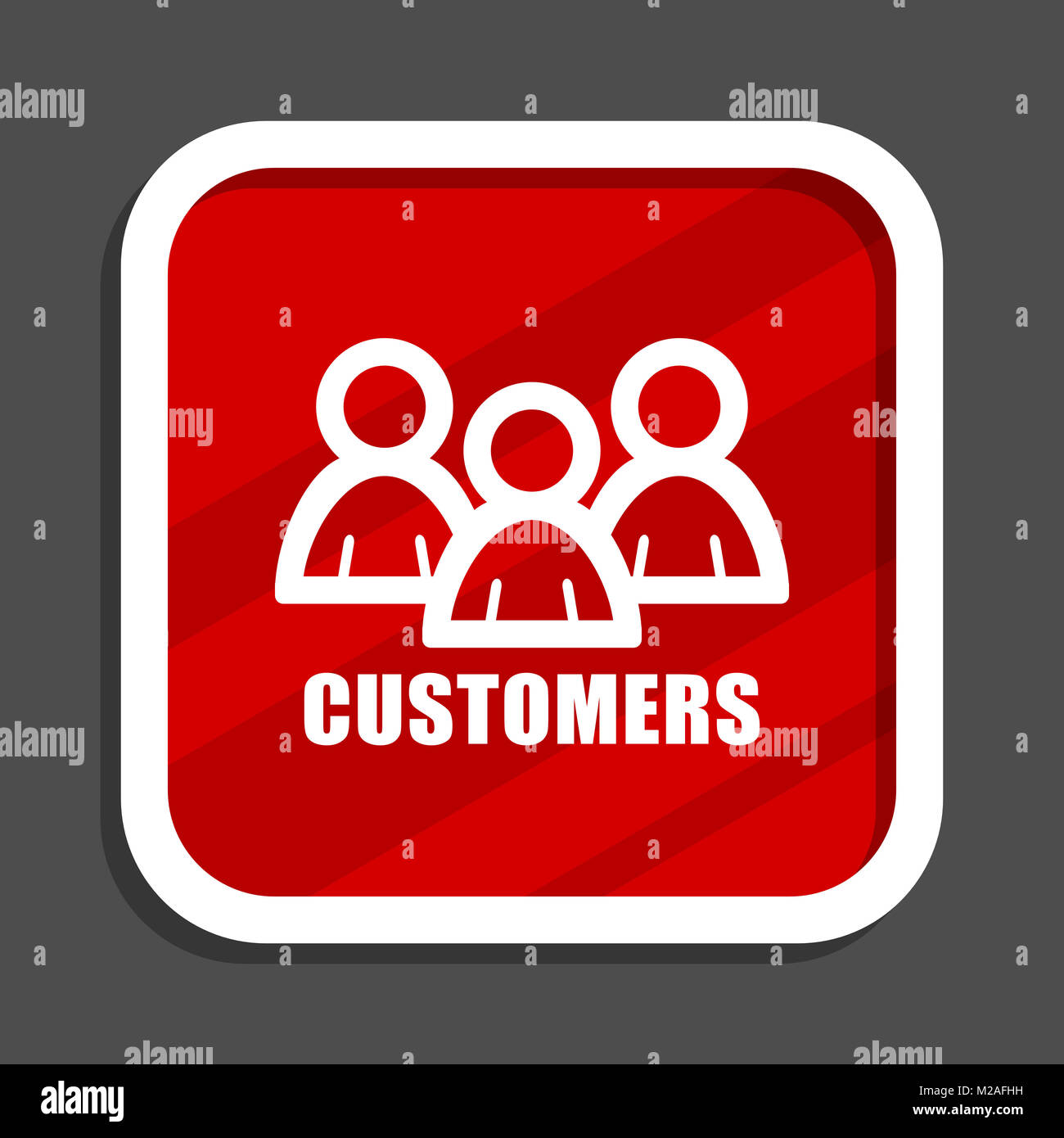 Customers icon. Flat design square internet banner Stock Photo - Alamy