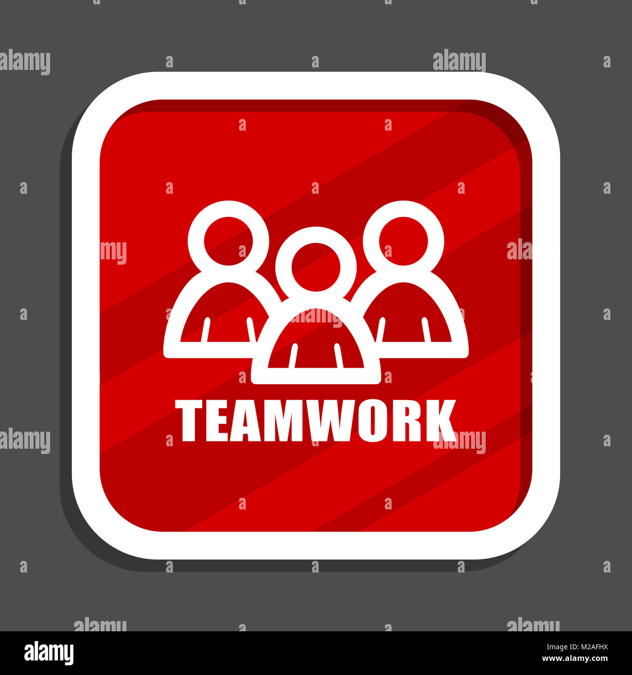 Teamwork icon. Flat design square internet banner Stock Photo - Alamy