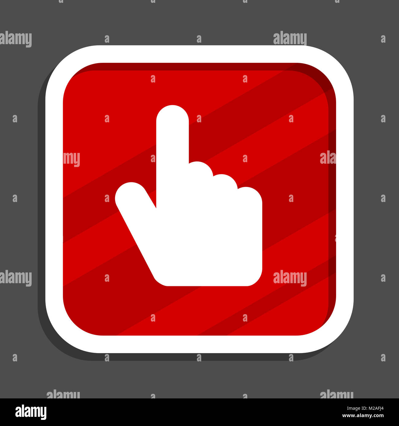 Hand, cursor icon. Flat design square internet banner Stock Photo - Alamy
