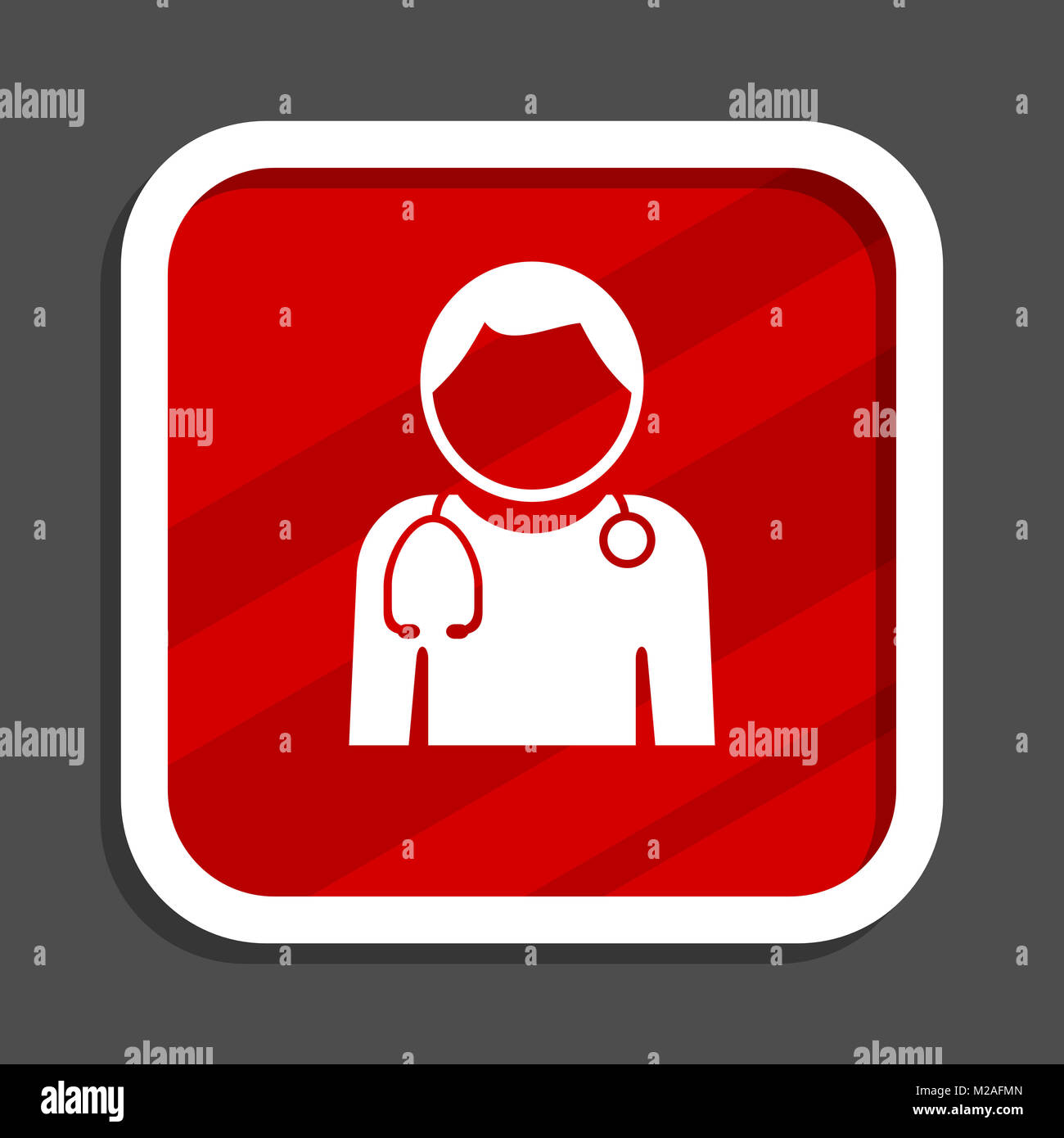 Doctor icon. Flat design square internet banner Stock Photo - Alamy