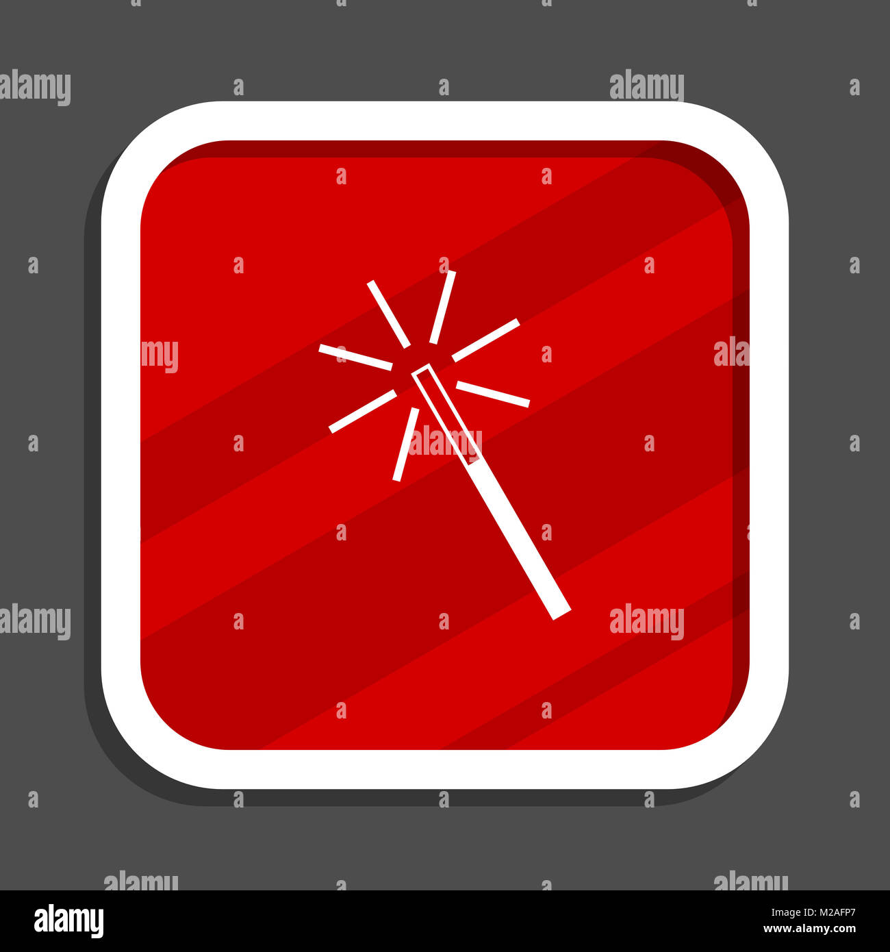 Magic wand icon. Flat design square internet banner Stock Photo - Alamy