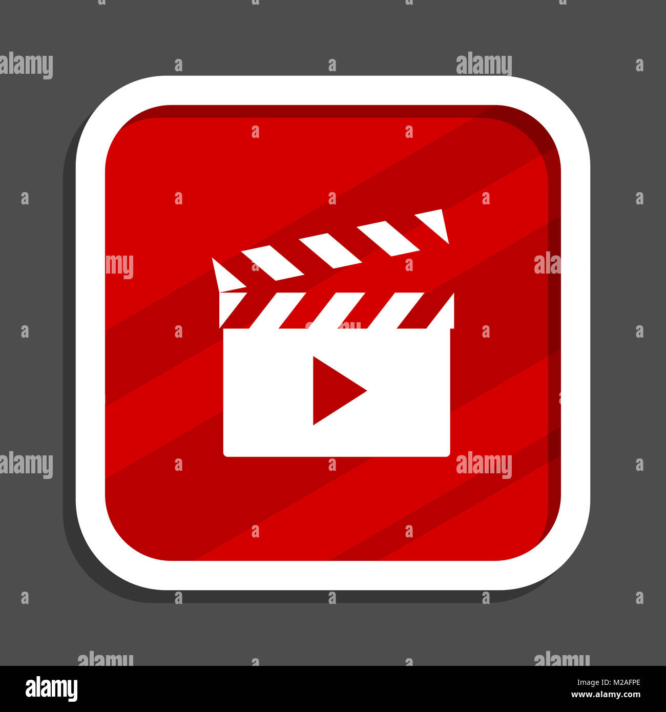 Video icon. Flat design square internet banner Stock Photo - Alamy