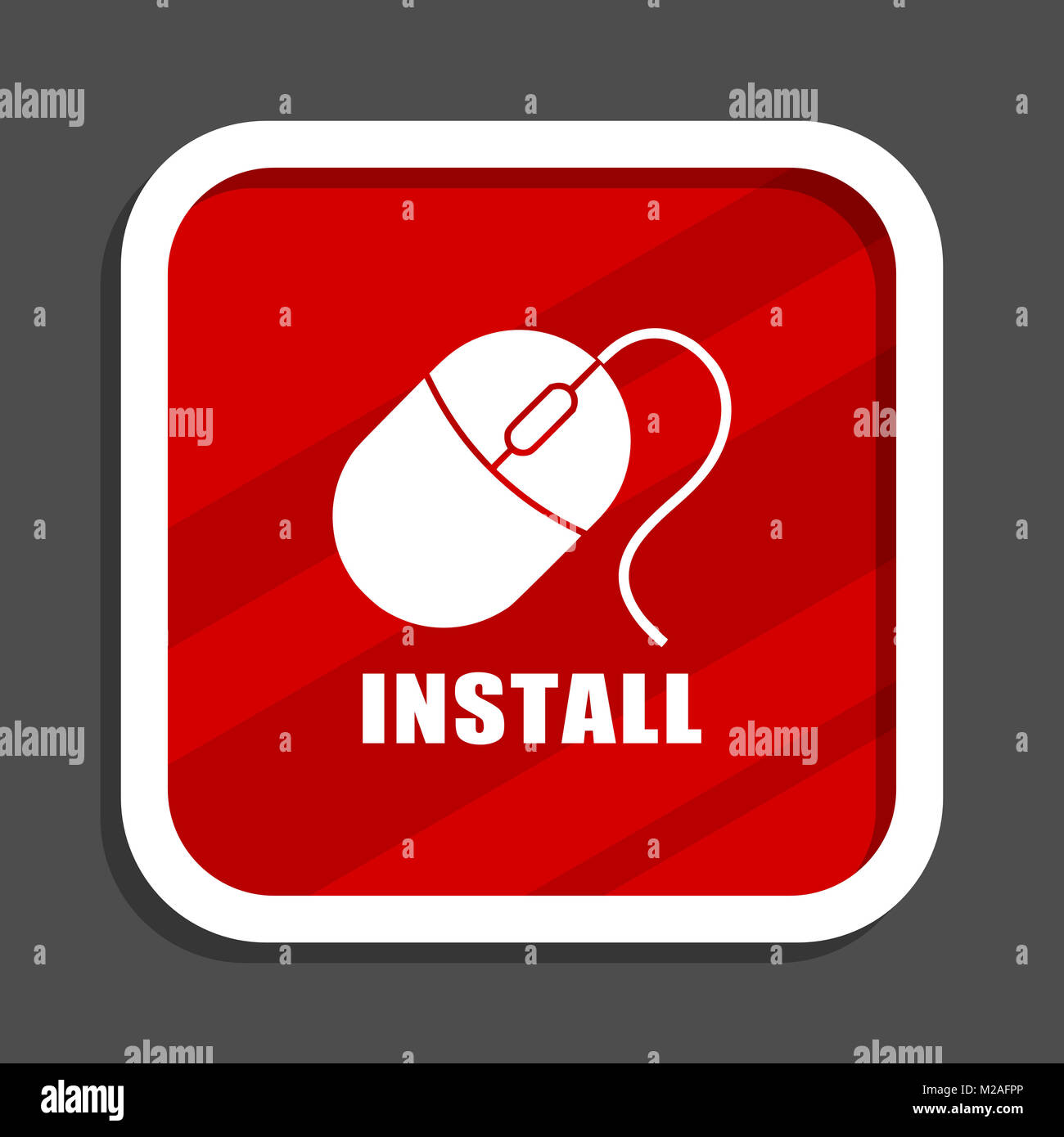Install icon. Flat design square internet banner Stock Photo - Alamy