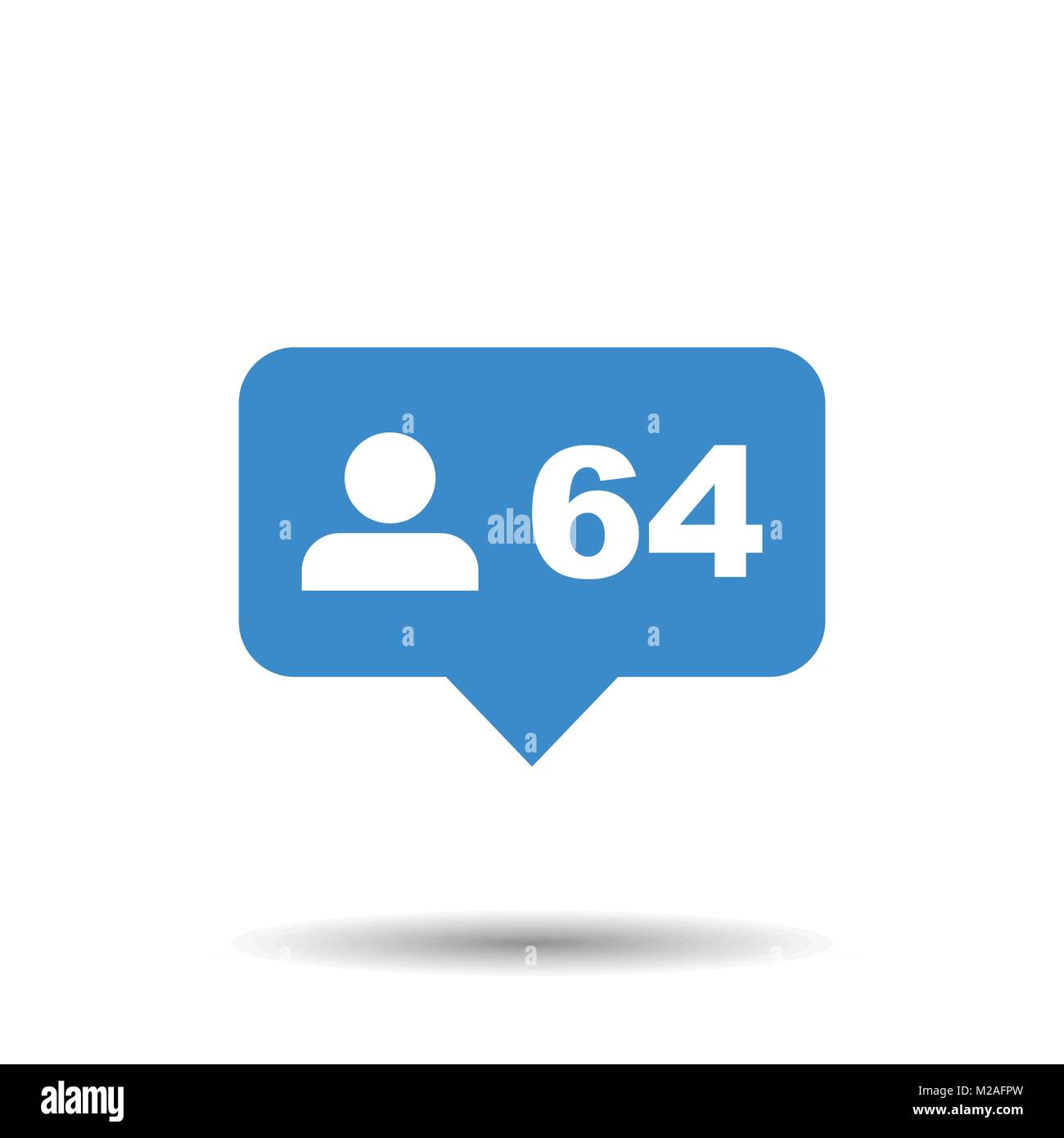 Like, comment, follower icon. Flat vector illustration with heart on ...