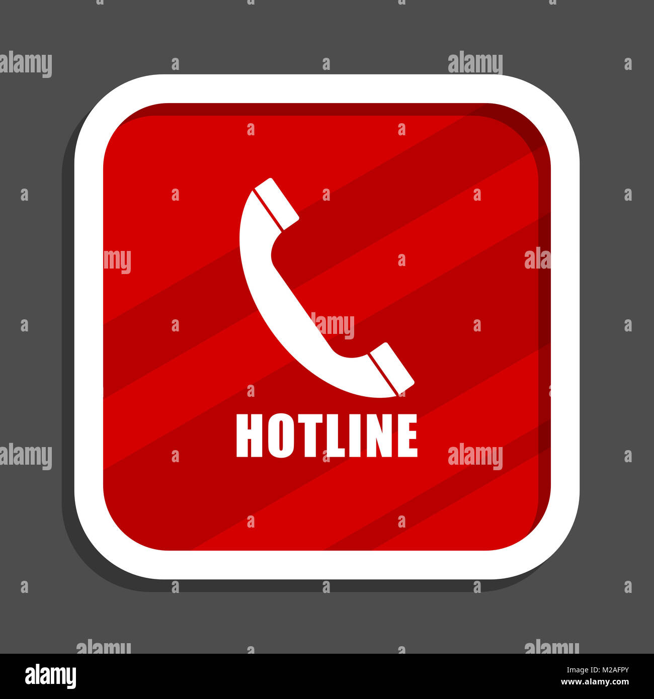 Hotline icon. Flat design square internet banner Stock Photo - Alamy