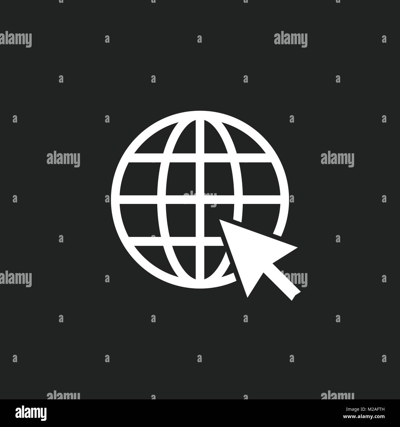 Go to web icon. Internet flat vector illustration for website on black ...