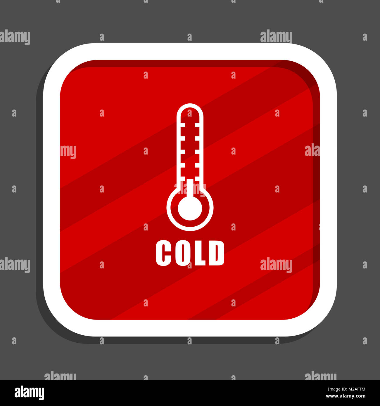 Cold thermometer icon. Flat design square internet banner Stock Photo ...