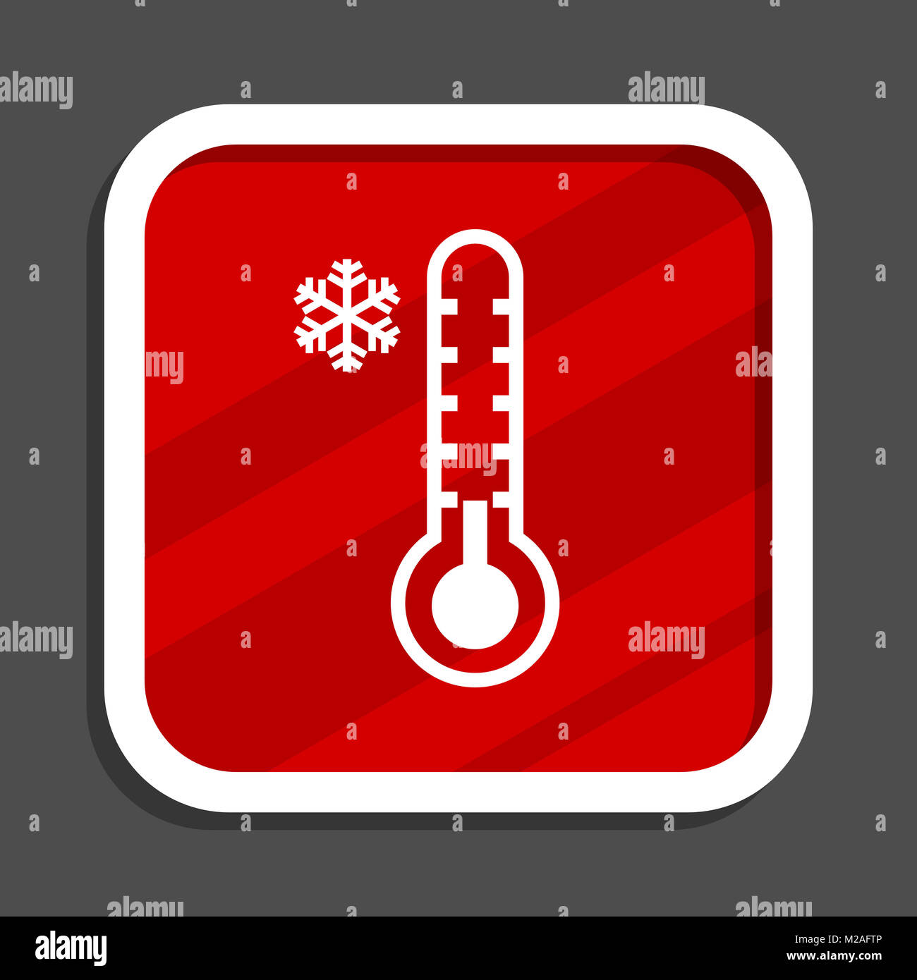 Cold thermometer icon. Flat design square internet banner Stock Photo ...