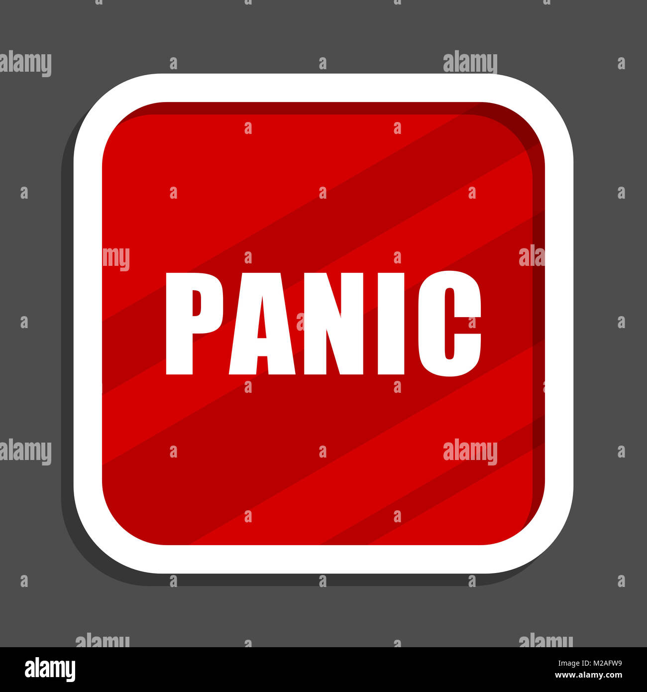 Panic icon. Flat design square internet banner Stock Photo - Alamy