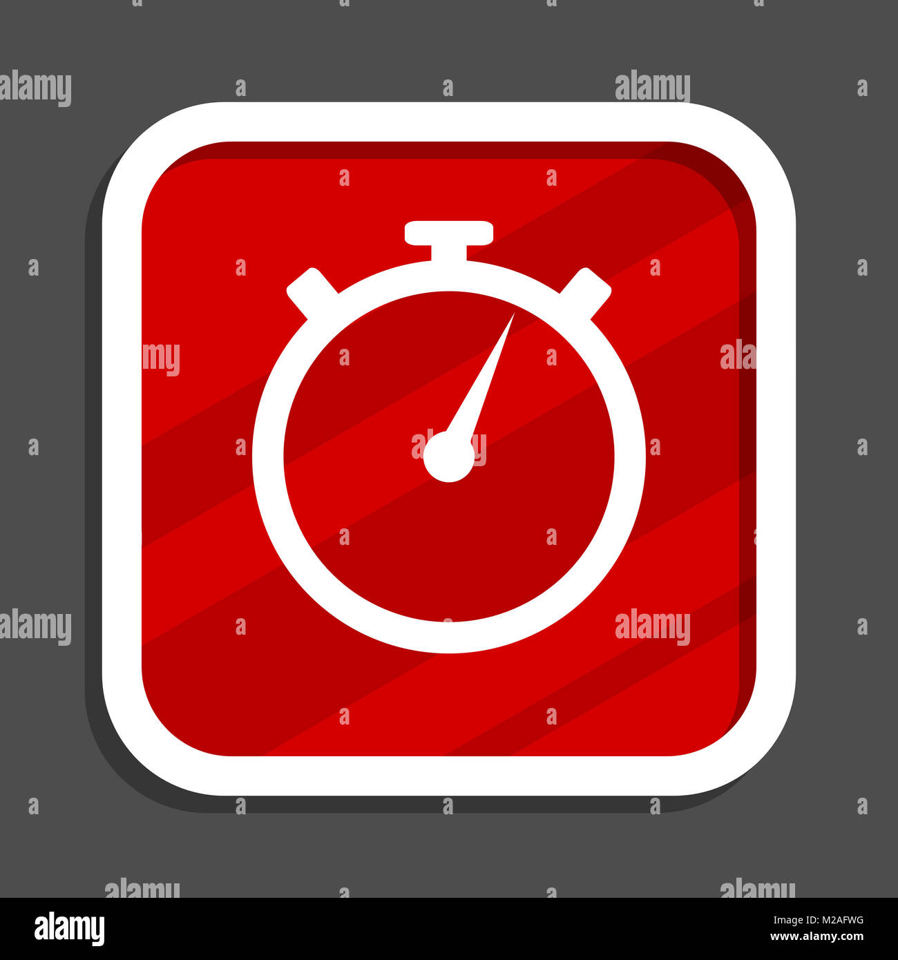 stopwatch icon. Flat design square internet banner Stock Photo - Alamy