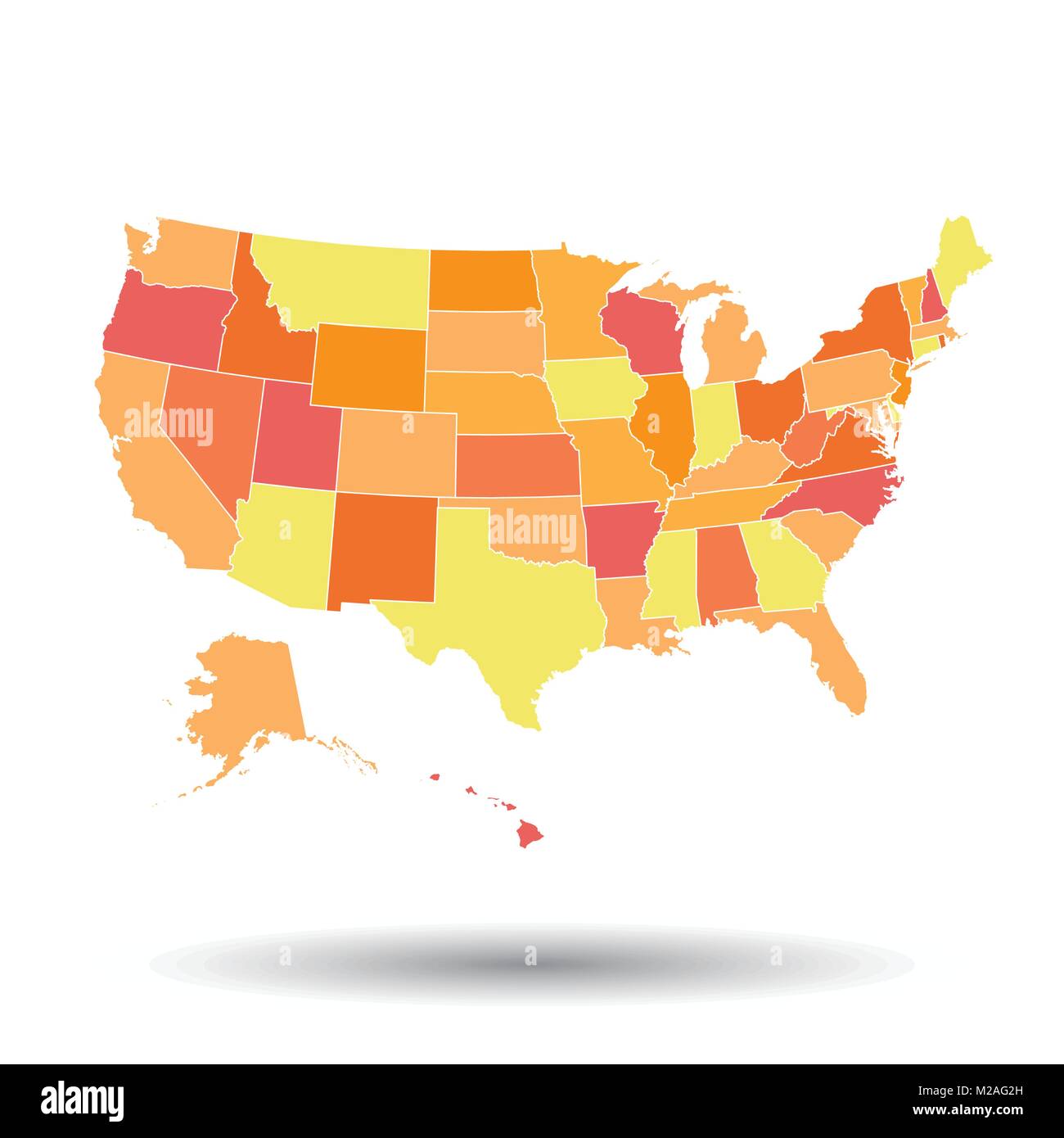 High detailed USA map with federal states. Vector illustration United ...