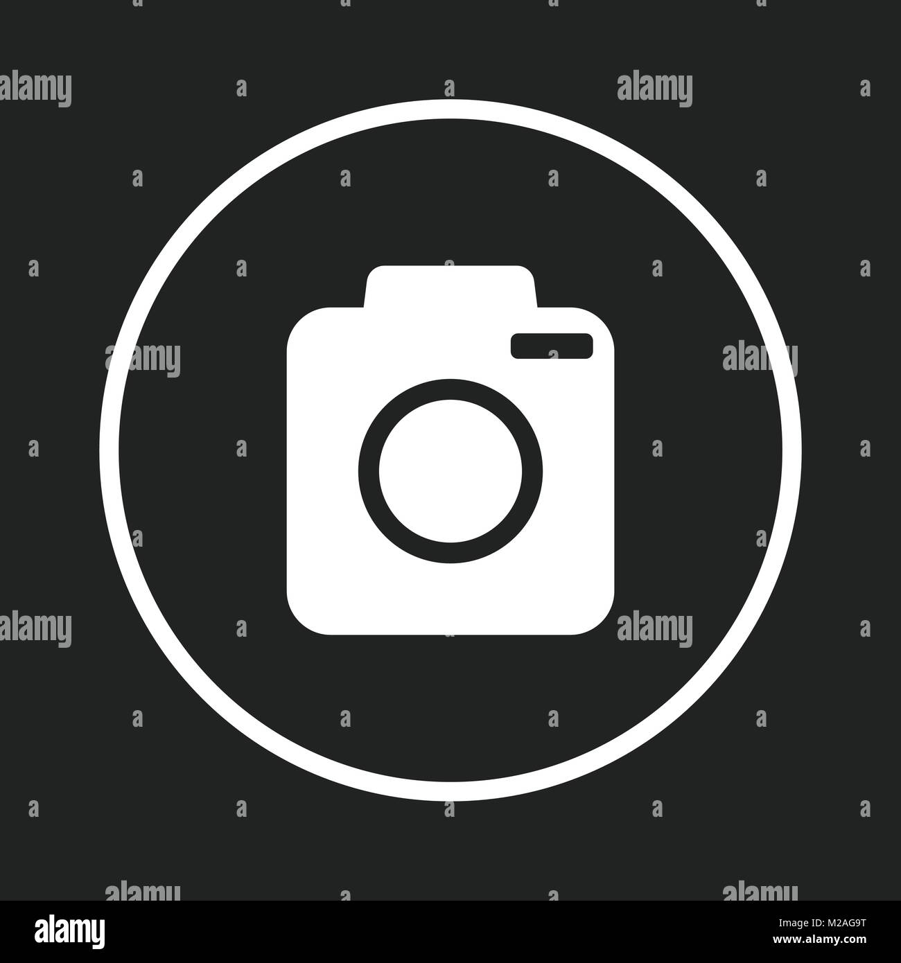 Camera icon on black background. Flat vector illustration Stock Vector ...