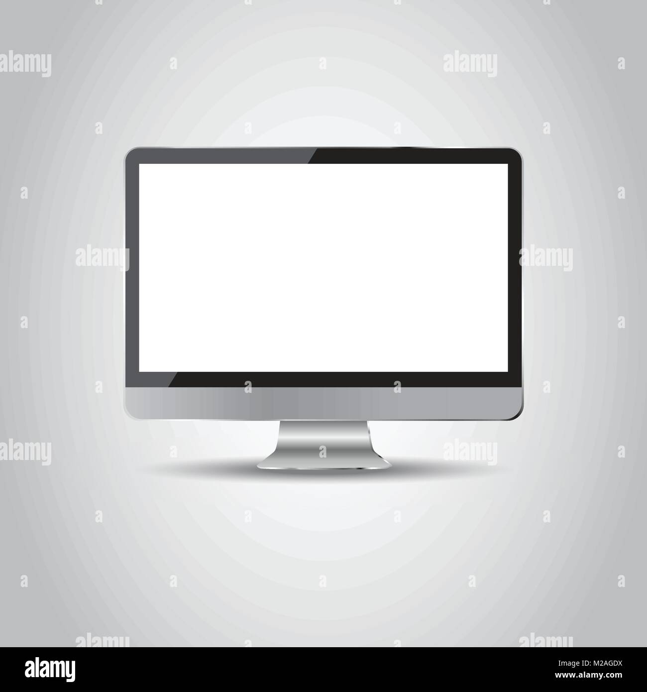 Desktop computer flat icon. Realistic vector illustration Stock Vector ...