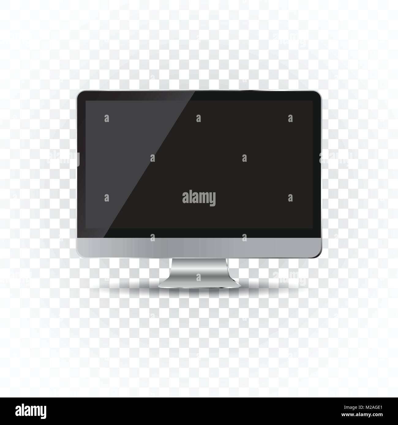 Desktop computer flat icon. Realistic vector illustration Stock Vector ...