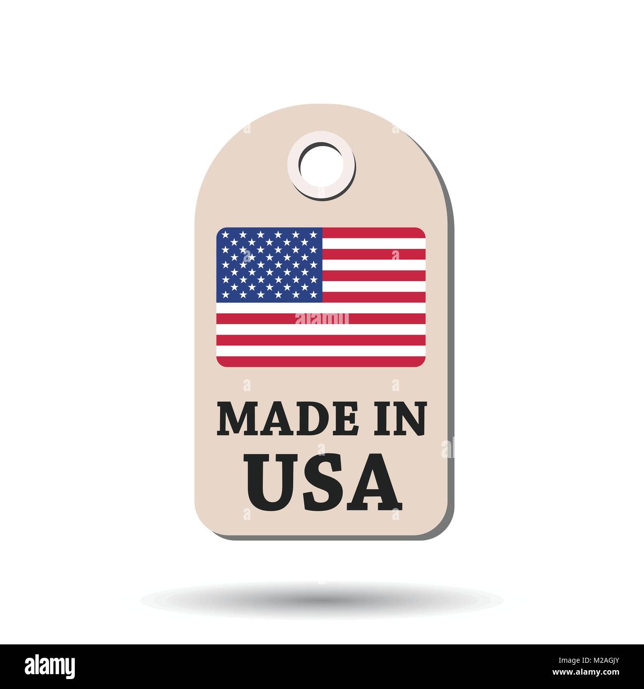 Hang tag made in USA with flag. Vector illustration on white background ...