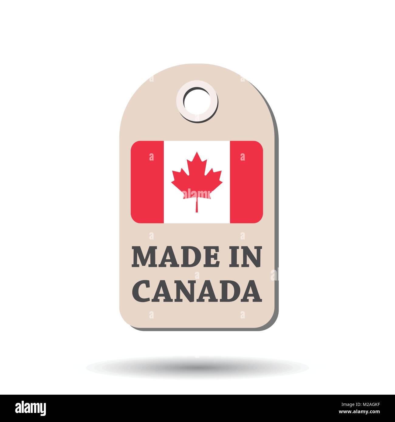 Hang tag made in Canada with flag. Vector illustration on white ...