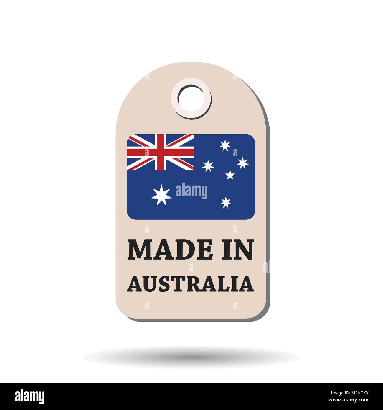 Hang tag made in Australia with flag. Vector illustration on white ...