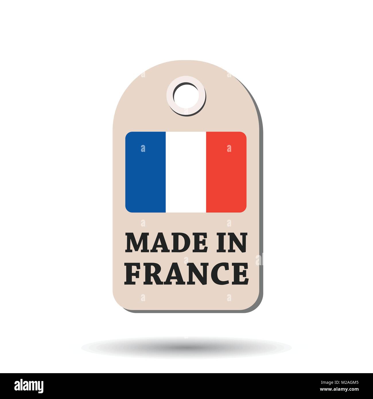 Hang tag made in France with flag. Vector illustration on white ...