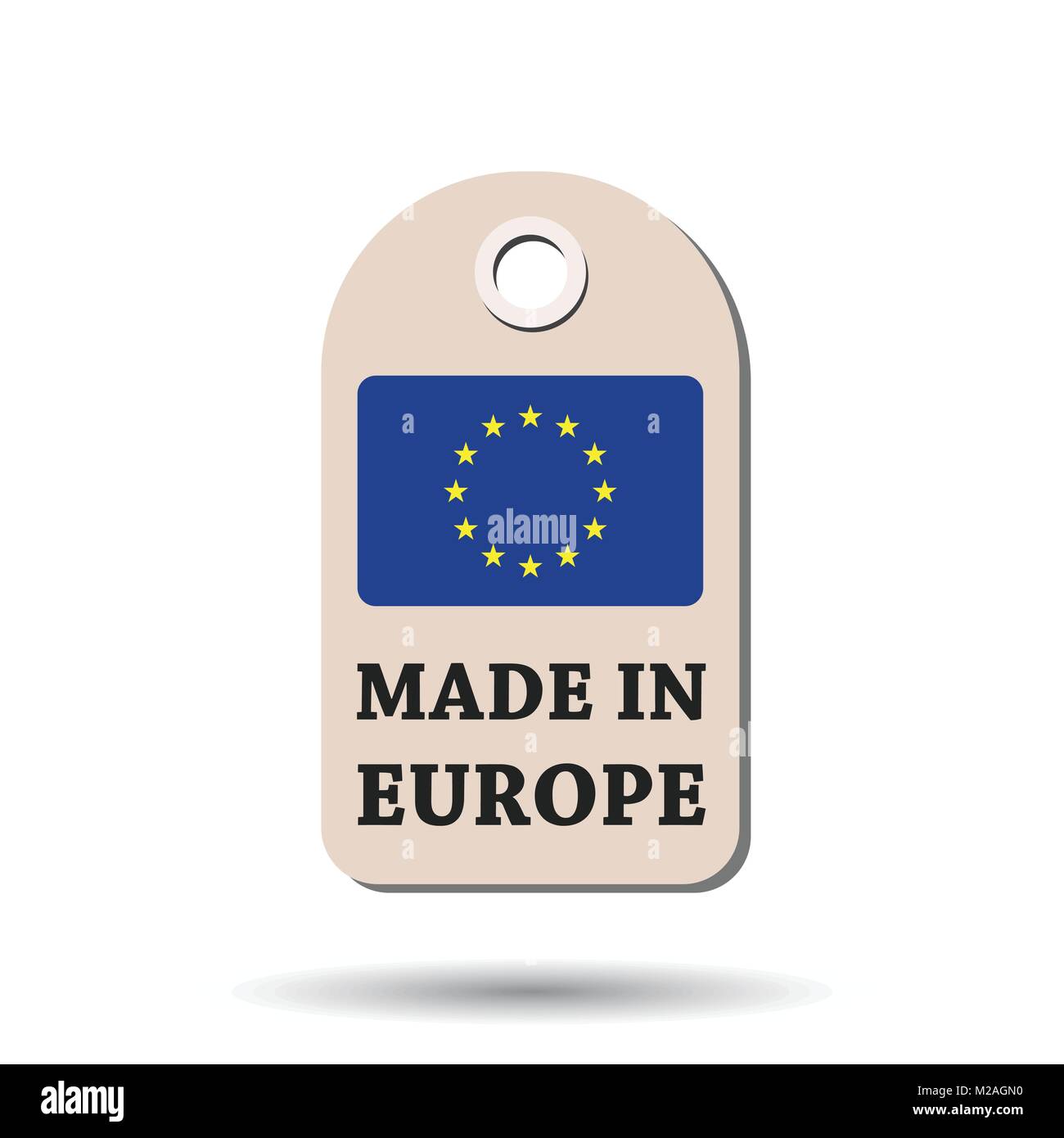 Hang tag made in Europe with flag. Vector illustration on white ...