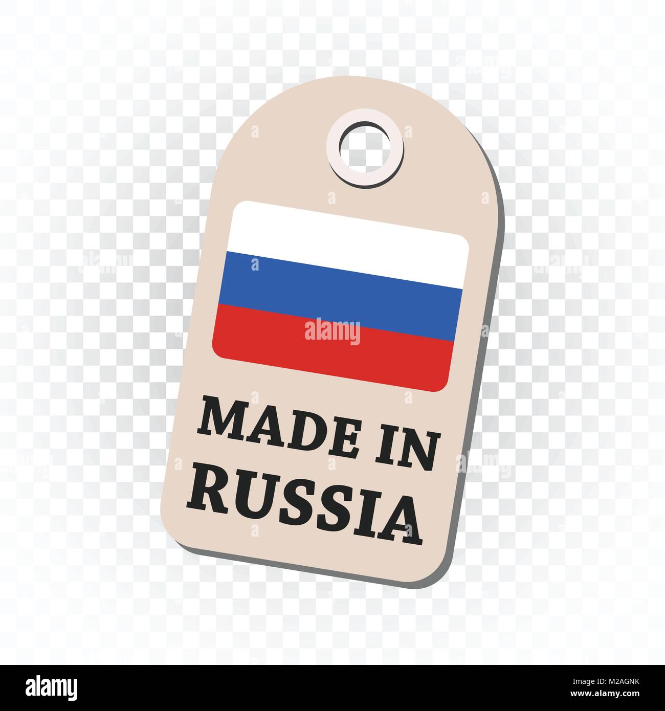 Hang tag made in Russia with flag. Vector illustration on isolated ...