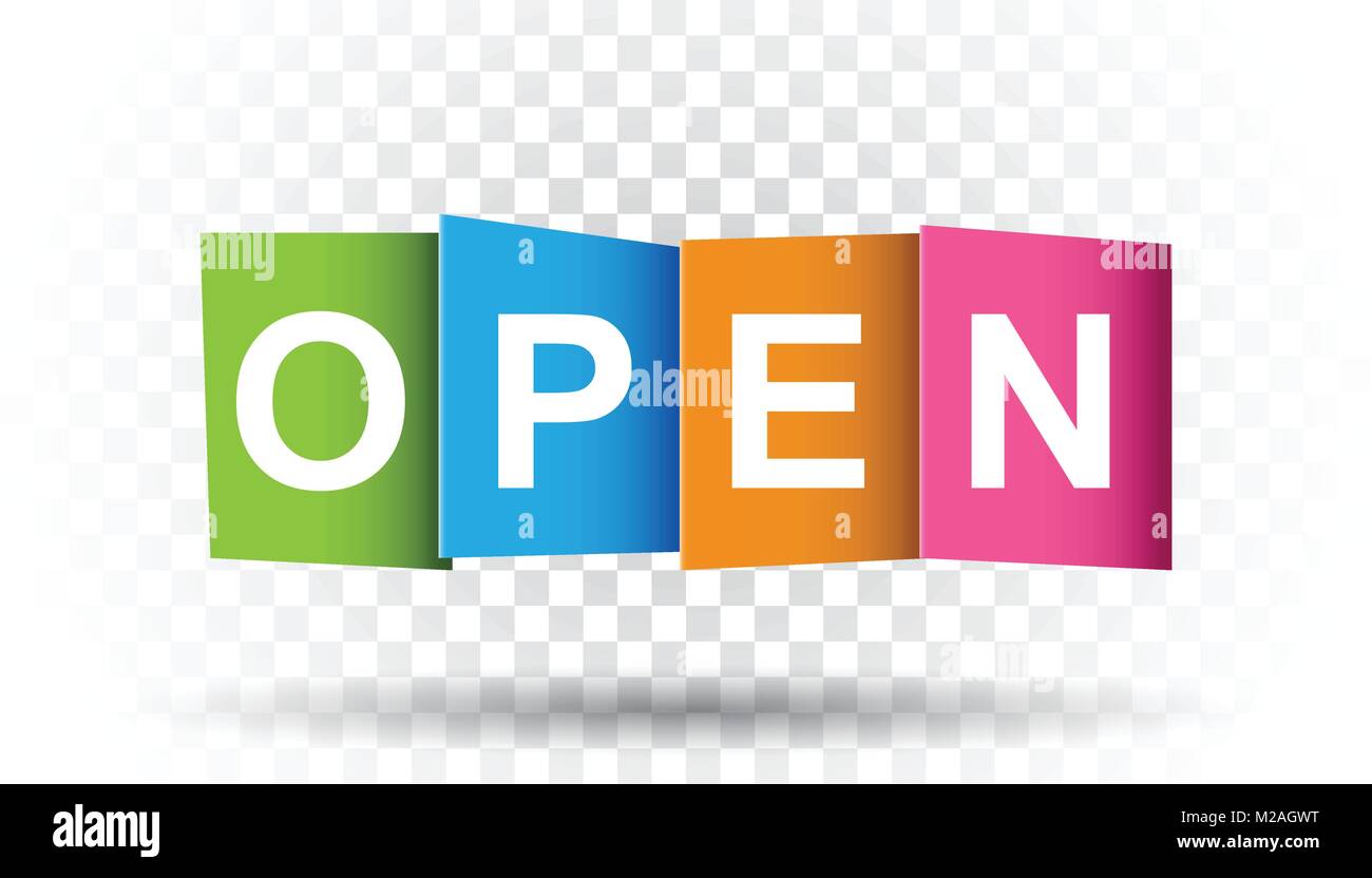 Open tag. Market message. Flat vector illustration on isolated ...