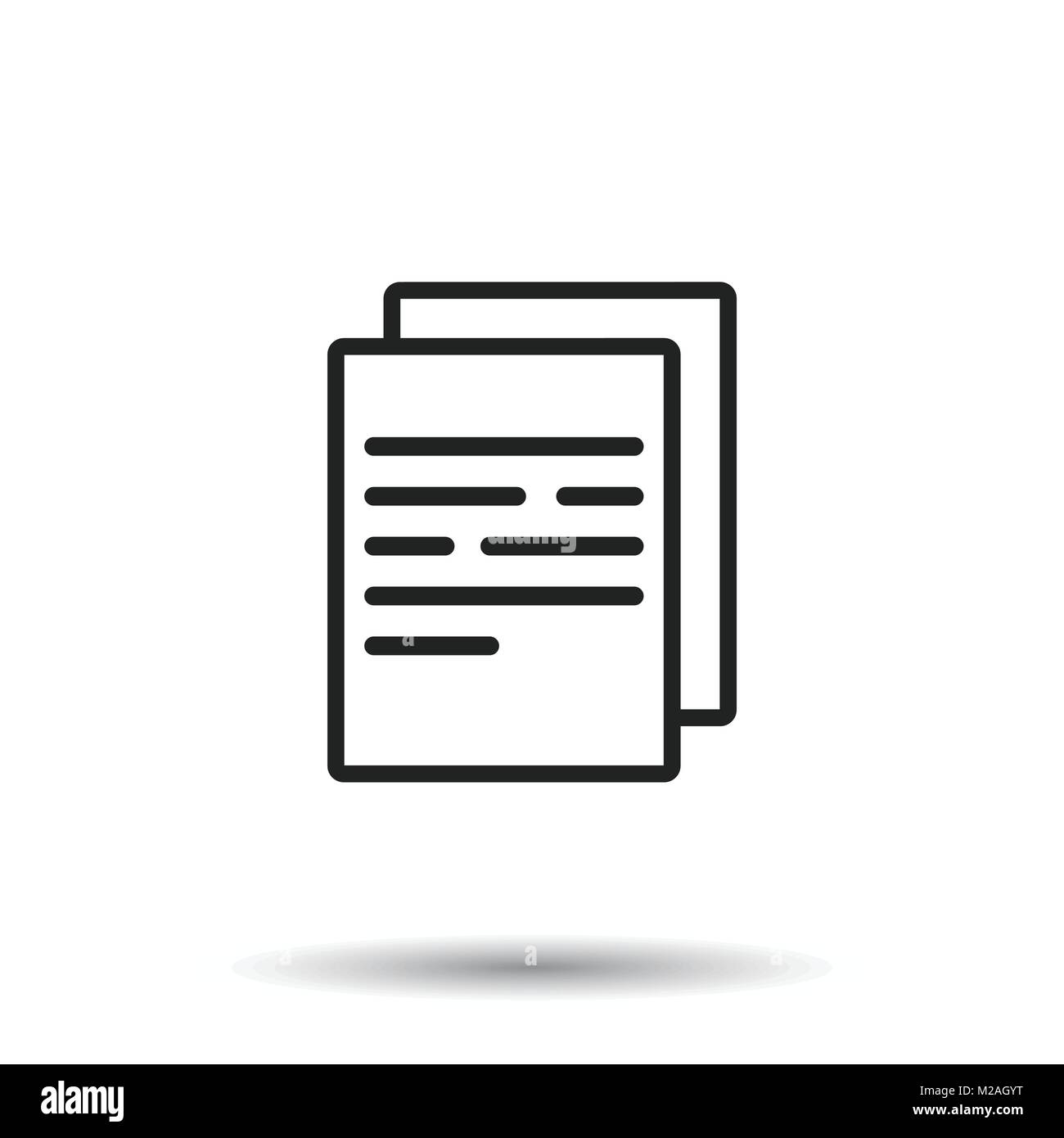 Document icon vector flat illustration. Isolated documents symbol ...