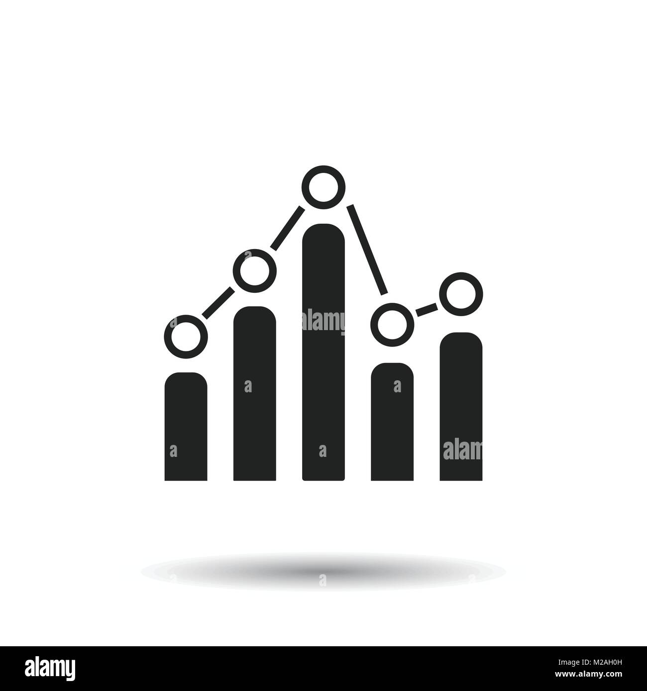 Business graph icon. Chart flat vector illustration on white background ...