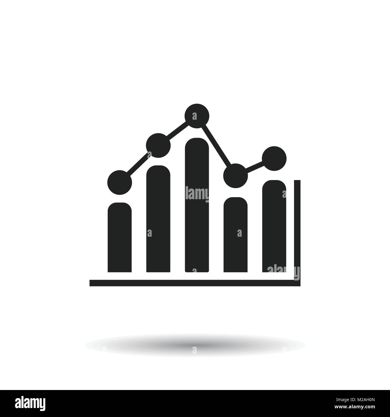 Business graph icon. Chart flat vector illustration on white background ...