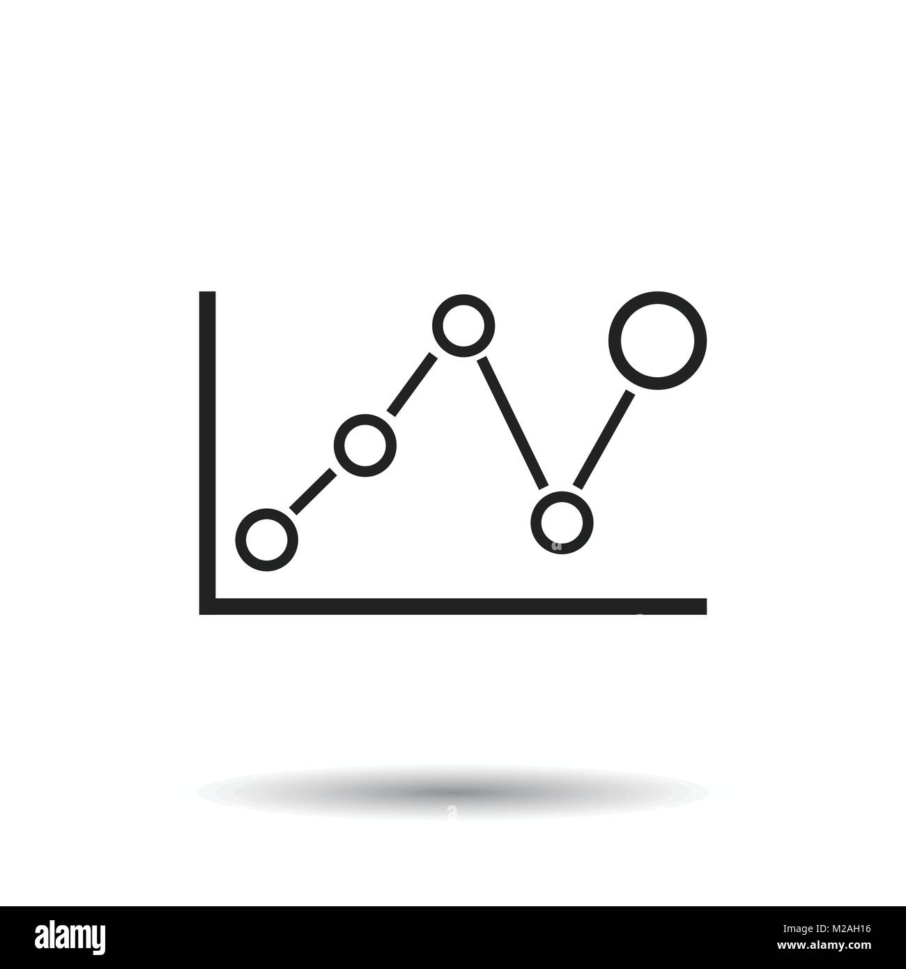 Business graph icon. Chart flat vector illustration on white background ...