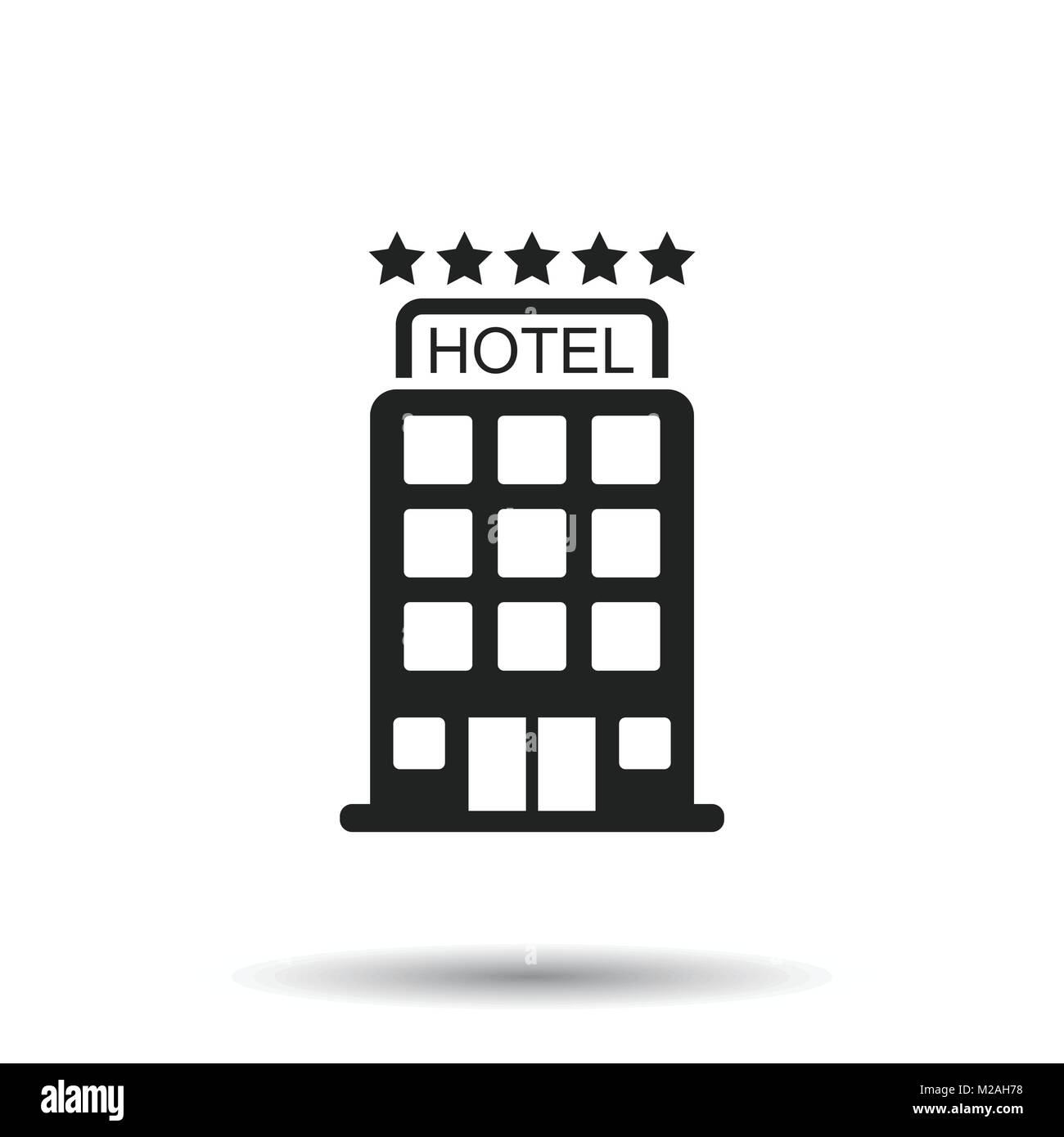Hotel icon on isolated background. Simple flat pictogram for business ...
