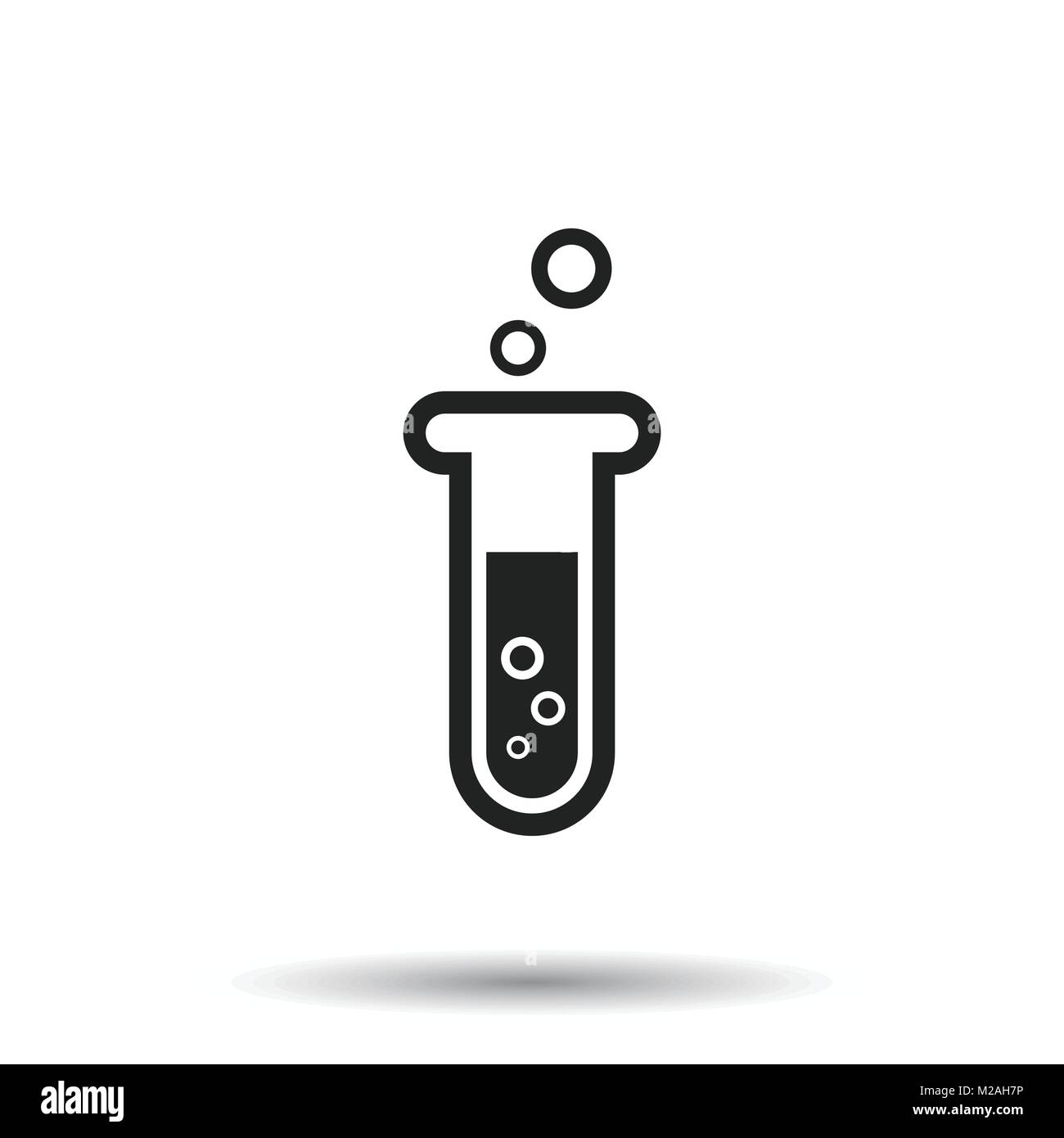 Chemical test tube pictogram icon. Chemical lab equipment isolated on ...