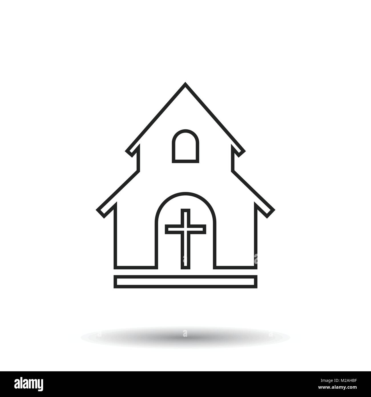 Line church sanctuary vector illustration icon. Simple flat pictogram ...