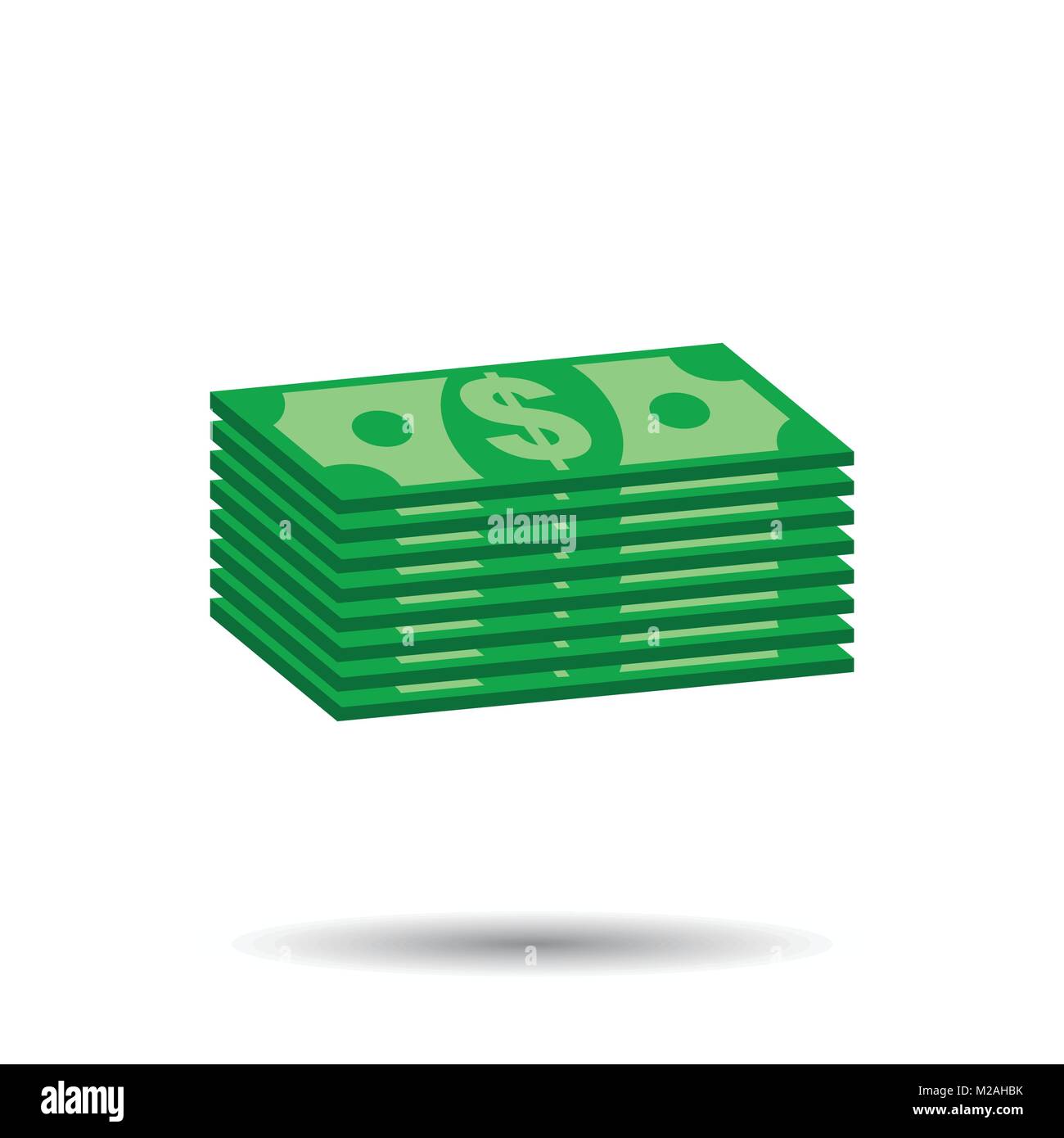Stacks of dollar cash. Vector illustration in flat design on white ...