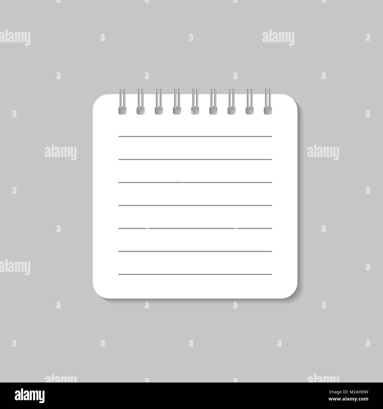 Realistic template notepad with spiral. Blank cover design. School ...