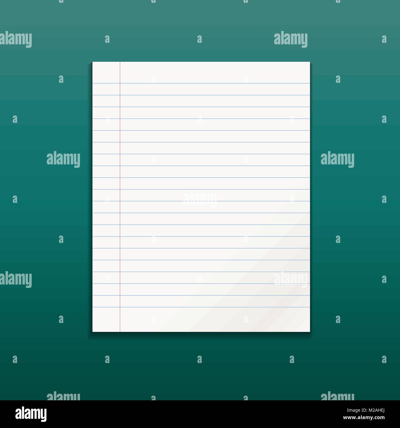 Realistic line paper note on green background Stock Vector Image & Art ...