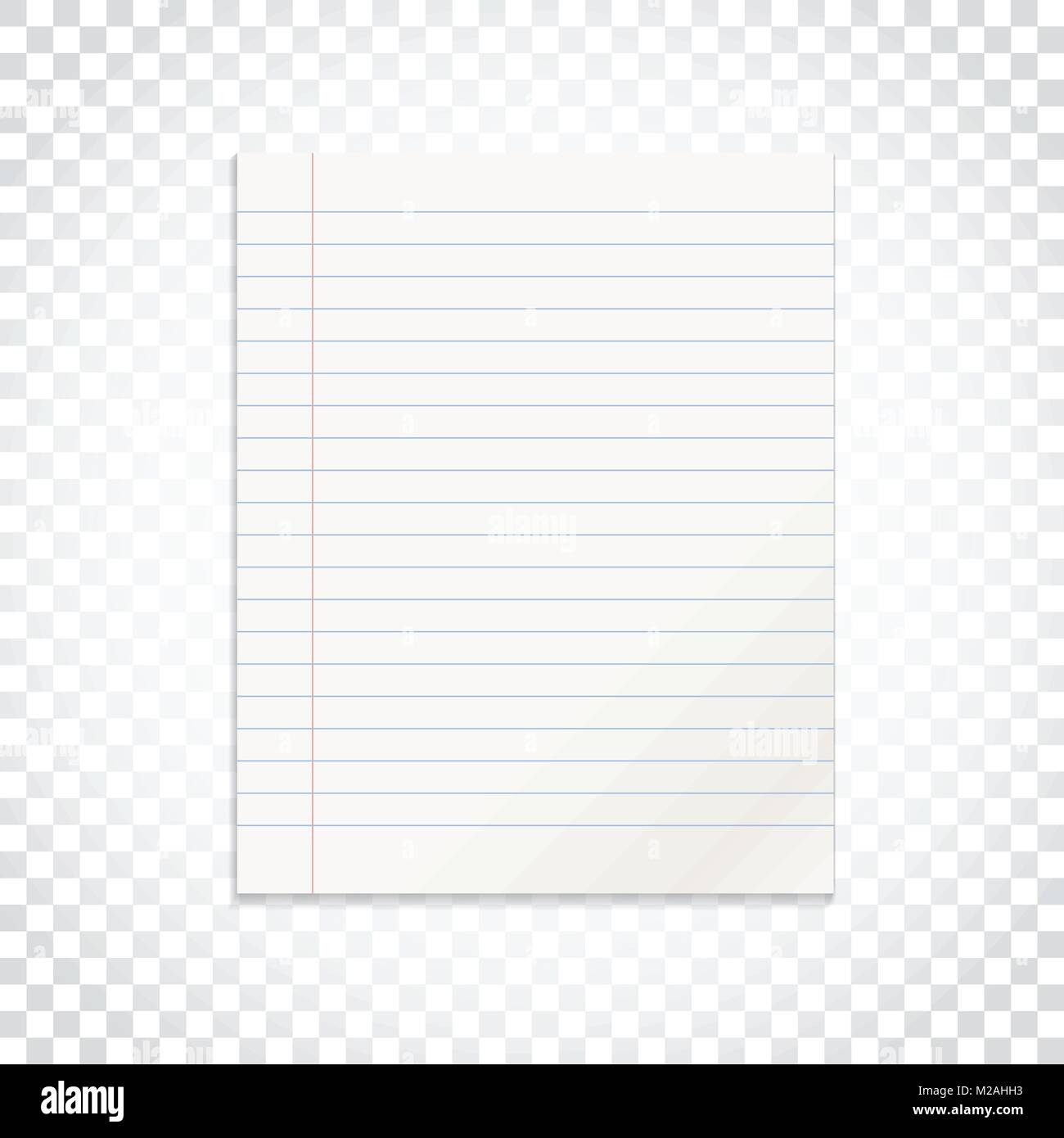 Realistic line paper note on isolated background Stock Vector Image ...