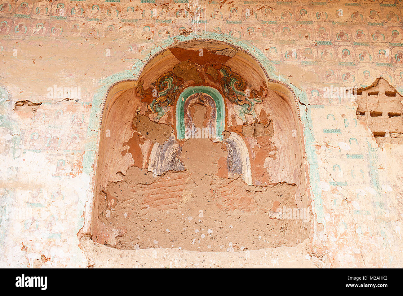 Empty niche in the Buddhist caves of Matisi in Gansu-China Stock Photo ...