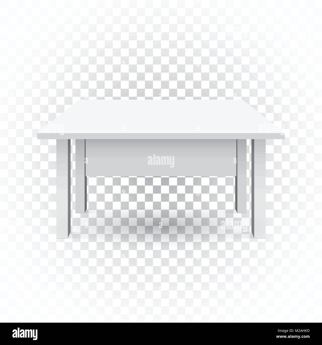 Vector 3d table for object presentation. Empty white top table on ...