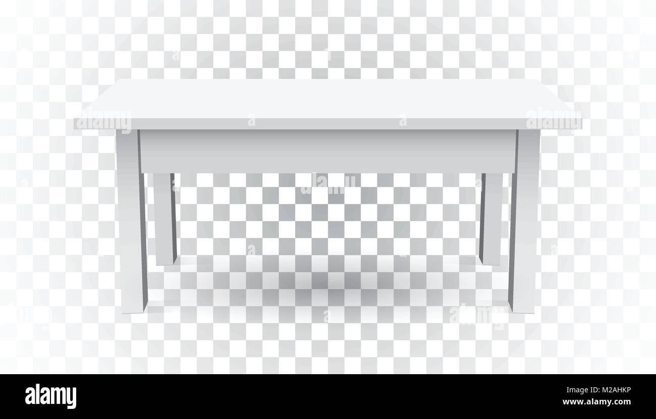 Vector 3d table for object presentation. Empty white top table on isolated background Stock ...