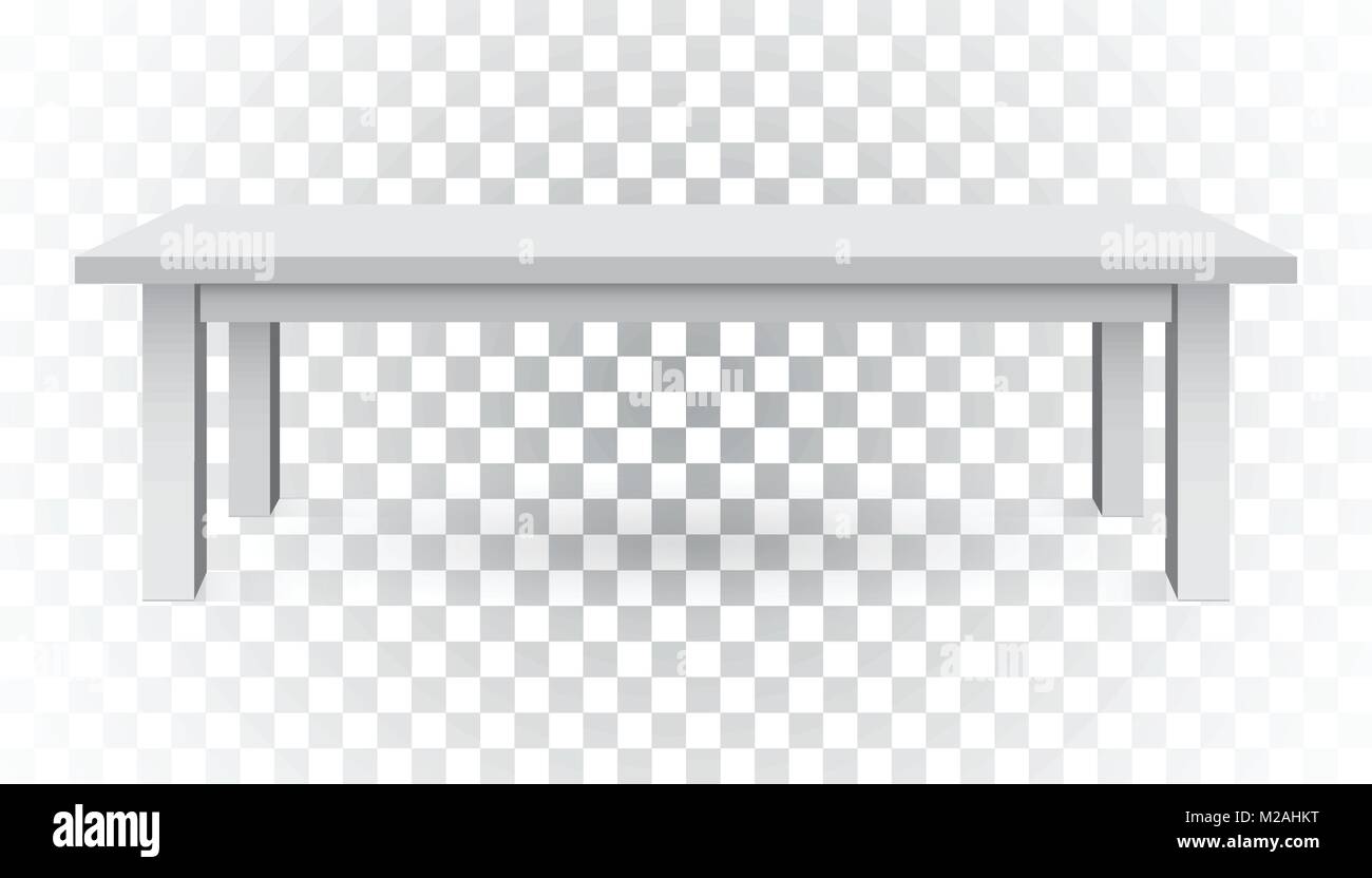 Vector 3d table for object presentation. Empty white top table on isolated background Stock ...