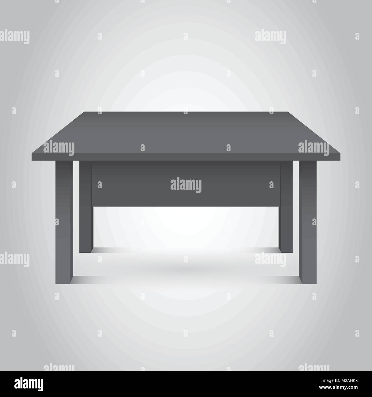 Vector 3d table for object presentation. Empty dark top table on grey ...