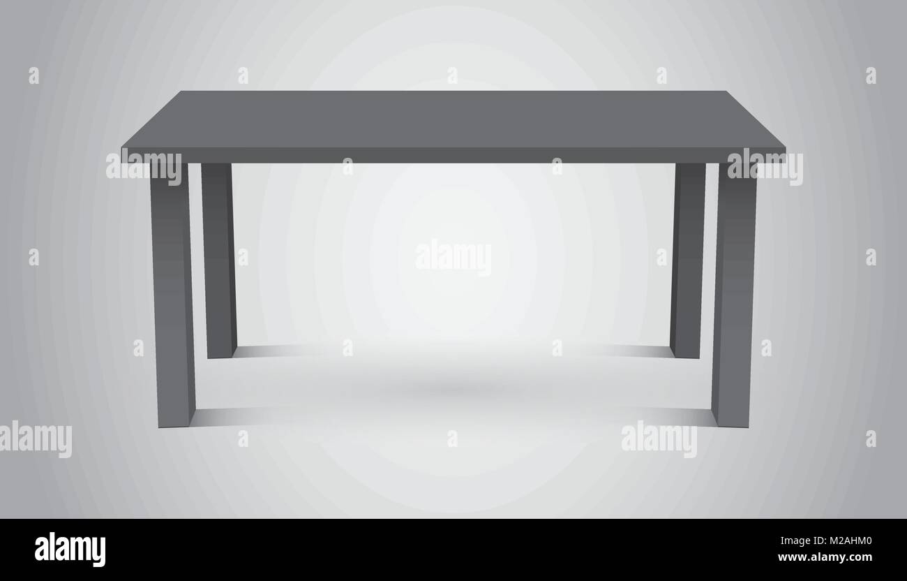 Vector 3d table for object presentation. Empty dark top table on gray background Stock Vector ...