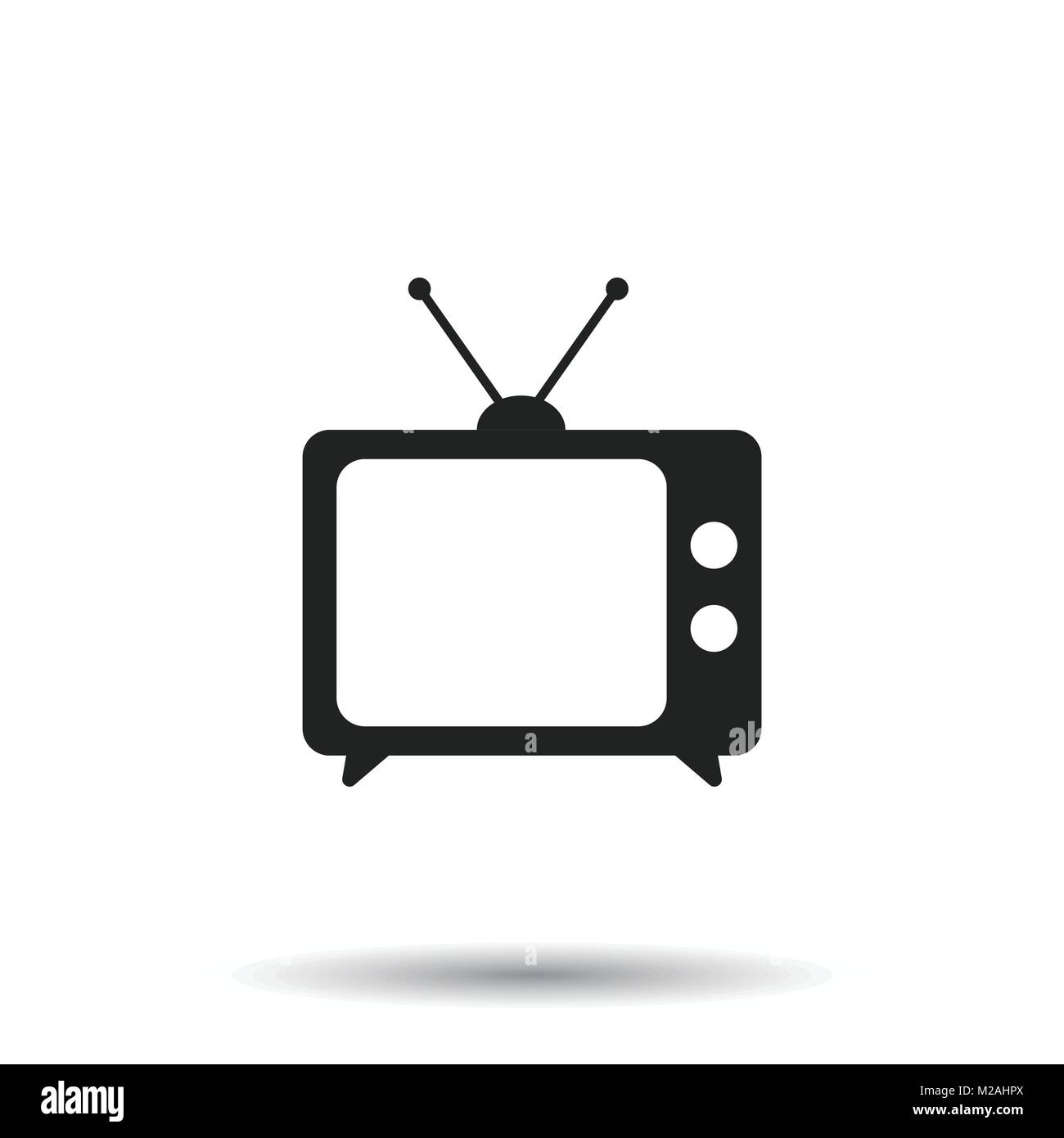 Tv Icon vector illustration in flat style isolated on white background ...