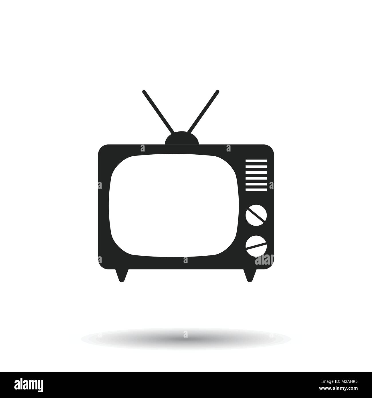 Tv Icon vector illustration in flat style isolated on white background. Television symbol for ...