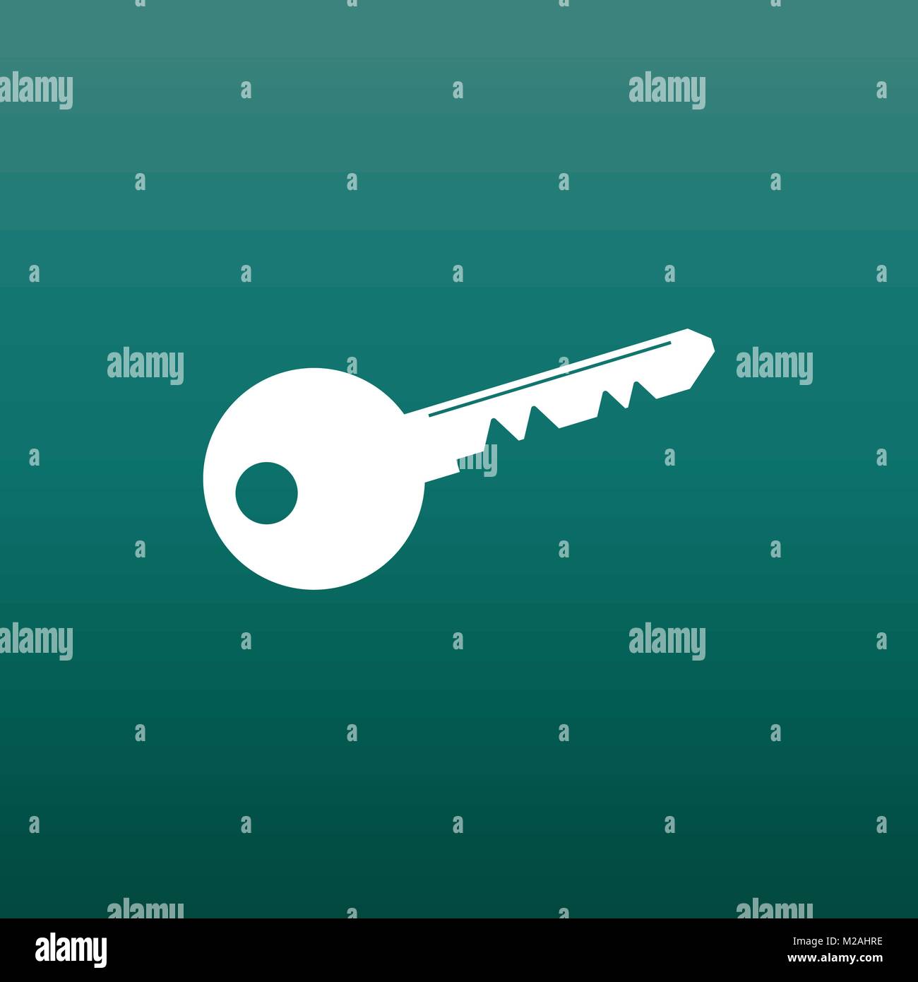Key Icon vector illustration in flat style on green background. Unlock ...